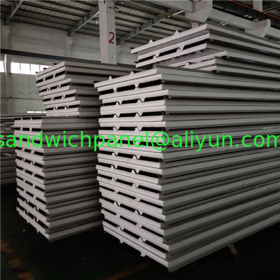 1050-50-0.4mm wide red steel up and 0.35mm greywhite down eps sandwich roof panel