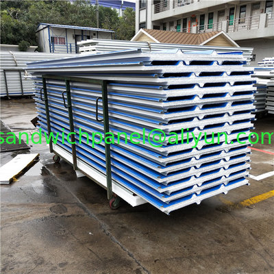 30mm blue steel polystyrene foam sandwich roof panel with protective film
