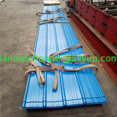 0.476mm blue corrugated color steel roof sheets 2500mm length for living house