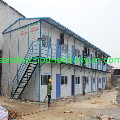 light steel temporary prefab homes with door and windows for construction site