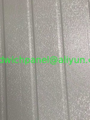 960mm glass wool sandwich roof panels with greywhite orange peel metal surface down