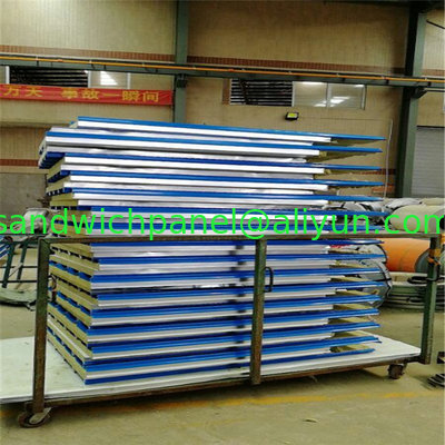 1500mm long 50mm rock wool prefab sandwich panels with 0.426mm steel sheet up and 0.326mm down