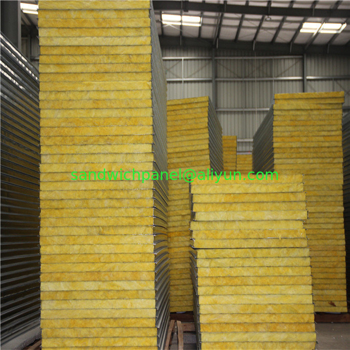 hotel use and 50mm greywhite sandwich panel material prefab glass wool sandwich panel house