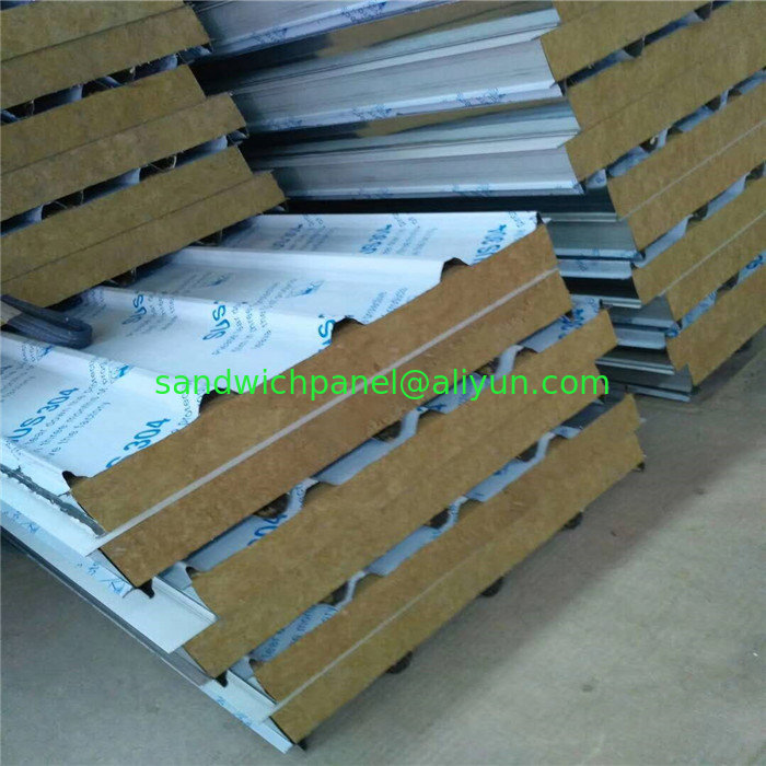 A grade fire rating stainless steel rock wool sandwich panels for wall and roof
