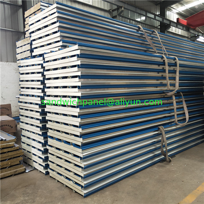 50mm polyurethane foam cold room PU sandwich roof panel with good thermal insulation