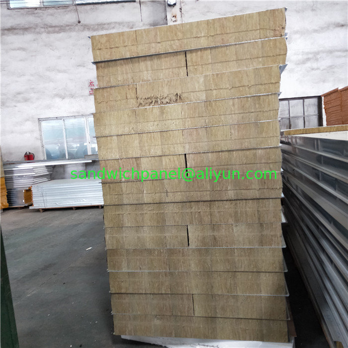 60-120 kg color steel rock wool sandwich panel with 8 grade earthquake