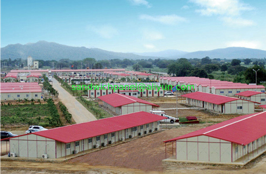 pre build K type prefabricated house with light steel structure and sandwich panel