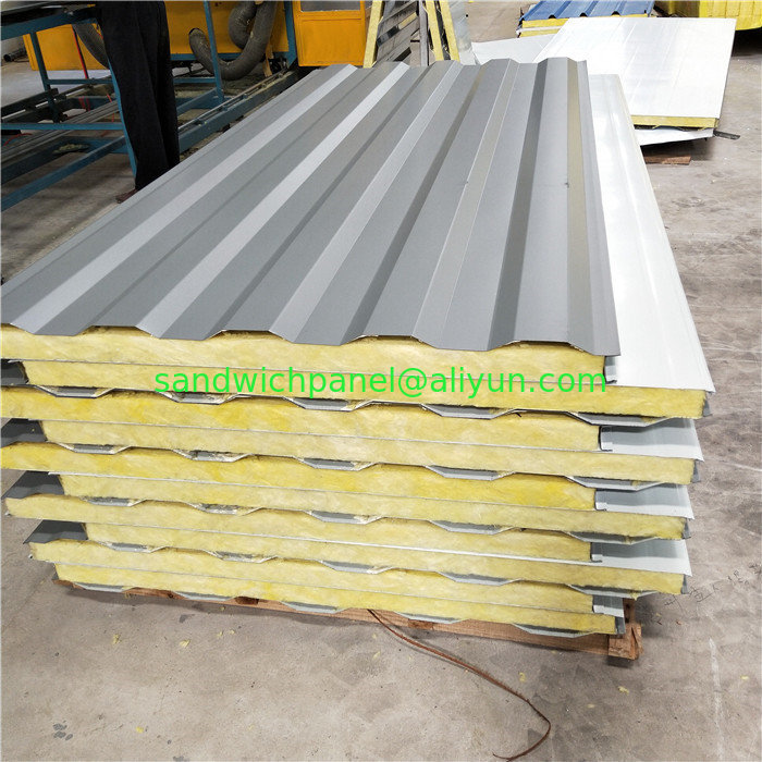 greywhite surface metal 50mm glass wool sandwich panel for 20ft container house