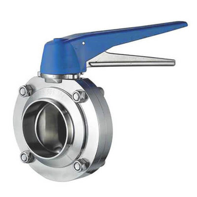 Valvola a farfalla sanitaria della saldatura 316L del commestibile ss 304 con la pinza di presa della plastica degli ss