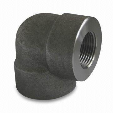 Forged 90 Degree A105 Carbon Steel Blbow threaded / Socket Weld Pipe Fittings 9000LBS