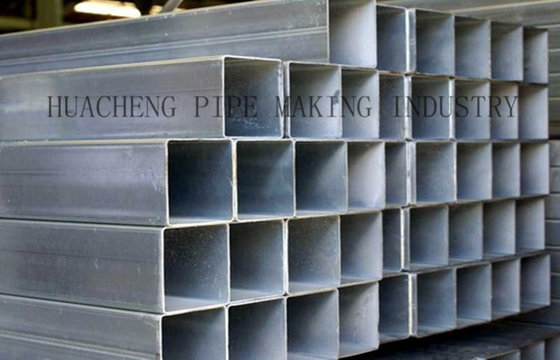 Galvanized Weld Rectangular Steel Tube Cold Drawn with Normal Carbon Steel , ASTM-A53 BS1378