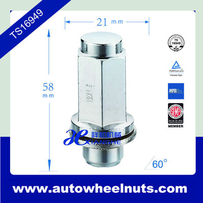 08A M12X1.5 Titanium Auto Wheel Nuts Chromed ISO9001 / TS16949