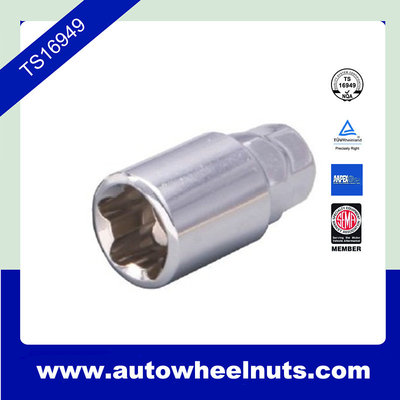 Automobile Wheel Lock Nut And Bolt Kit with 4800 key adapter Top Hex 14mm / Hex 17mm