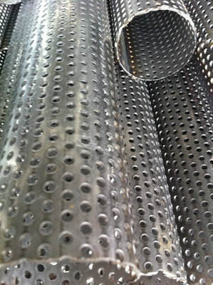 SS Perforated Metal Mesh Filter Tubes / Welded Steel Tubing 0.5mm - 50mm Thickness
