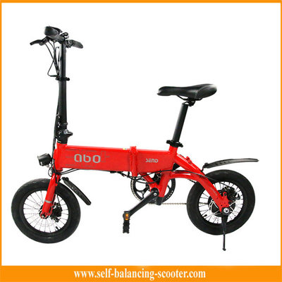 Girls Mini Folding Bike Electric Boost Bicycle In Red , CE / Rohs Approval