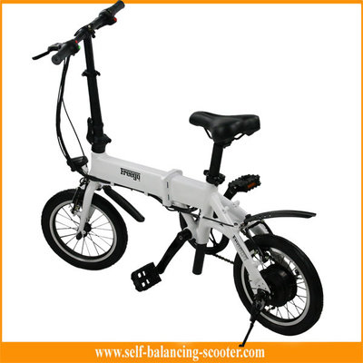 Red White Electric Folding Bike Electric Boost Bicycle 250w Brushless Motor