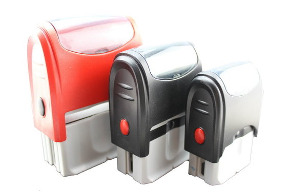 Black Rectangle self inking rubber stamps, signature stamps, Stock office stamps