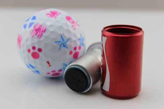 Customised Metal Pre Inked Golf Ball Stamps , Round Metal Stamps