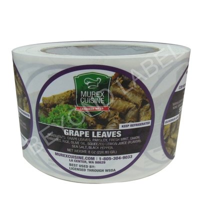 Self Adhesive Paper Labels For Packaging , Roll Round Label Stickers  , Custom Logo Stickers