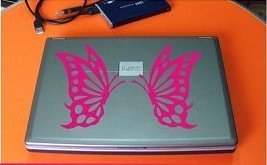 Pink Printed Self Adhesive Stickers / Laptop Cover Stickers For Notebook