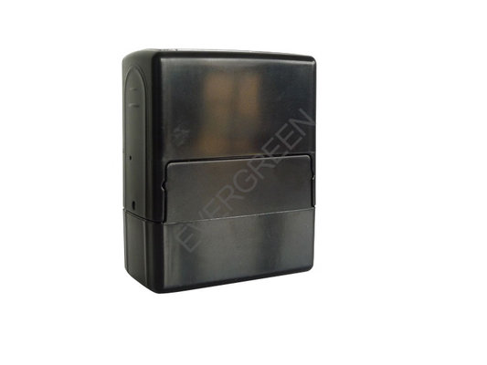 Custom Black, Red Laserable Rectangle self inking rubber stamps with a cover for teachers