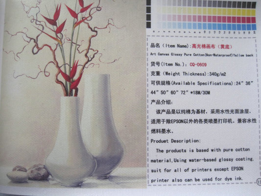 Eco Solvent Canvas Inkjet Printing Media For Home / Hotel Decorations