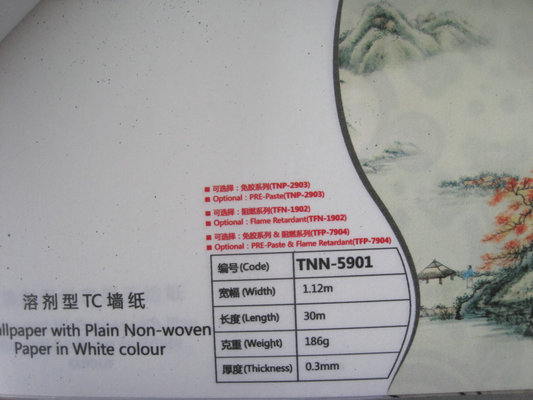 Eco Inkjet Printing Media Fiber Wallpaper Solvent With TC Wall Covering