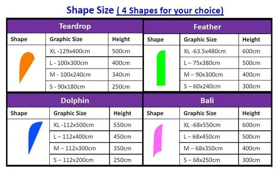 Teardrop Shape Promotion Flag Flying Banners With Dye-Sublimation Printing
