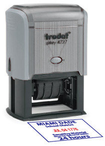 Custom rectangle Trodat self inking date stamps for Stock, return address and Bank Deposit