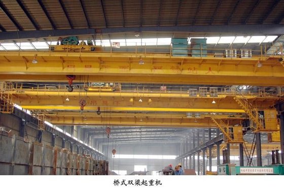 Double Girder Electric Overhead Travelling Crane With Hook / Compact Gear Motor supplier