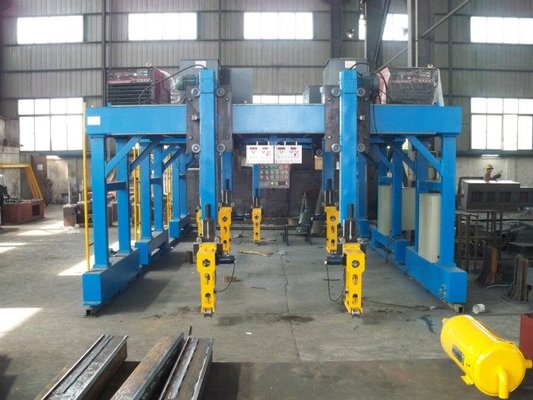 Mechanical Steel H Beam Welding Machine Automatic 6 - 60mm Thickness Blue Yellow Color supplier