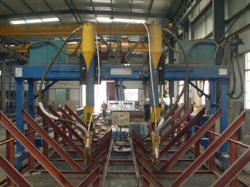 Professional H Beam Welding Machine Flange and Seam Welding Production Line Double Drive supplier