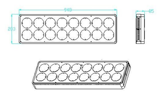 CIDLY LED 16 240*3W Horticulture Indoor Grow Lights full spectrum led plant grow light Pan