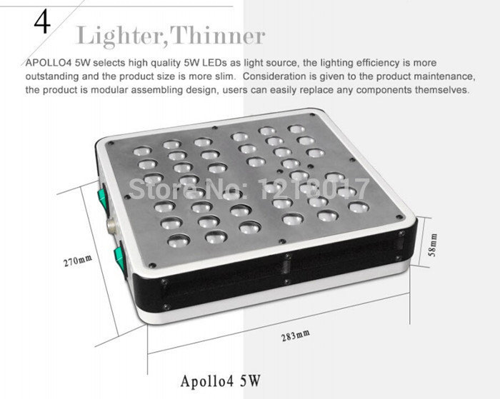 2016 hot sale full spectrum Apollo 4 led grow light for indoor plants