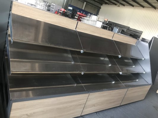 Single Side Supermarket Shelf Display Weight Of 80kgs Per Layer