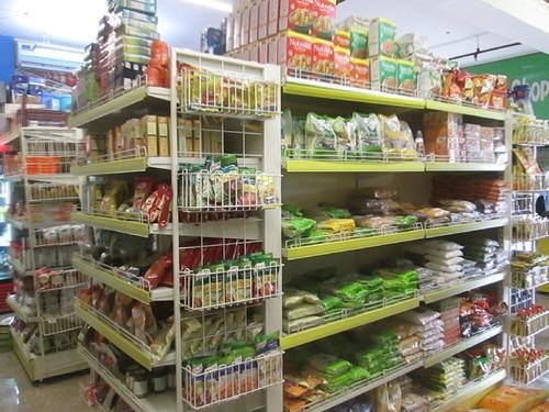 Supermarket Display Racks Metallic Material And Light Duty Style