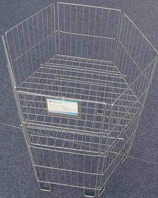 Fold Up Wire Retail Display Baskets Bin Muliti Lever For Promote Goods