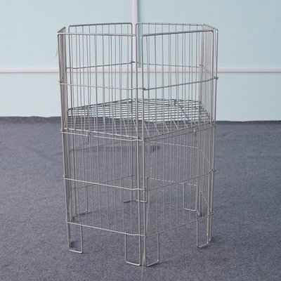 Fold Up Retail Display Baskets Wire Basket Bin For Promote Goods