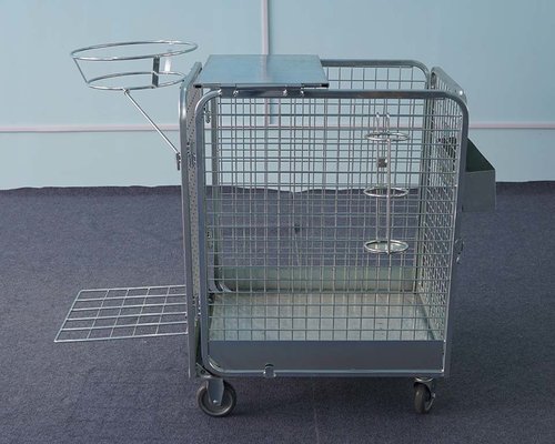 Strong Logistics Cage Trolley / Heavy Duty Shopping Cart 300kg Load Capacity