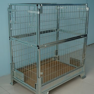 Metal Supermarket Storage Cage Without 4 Wheels Metallic Material