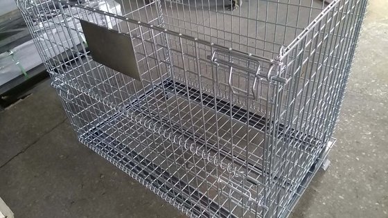 Warehouse Metal Storage Cage Wire Mesh Gitterbox Pallet Rack 500kg Capacity
