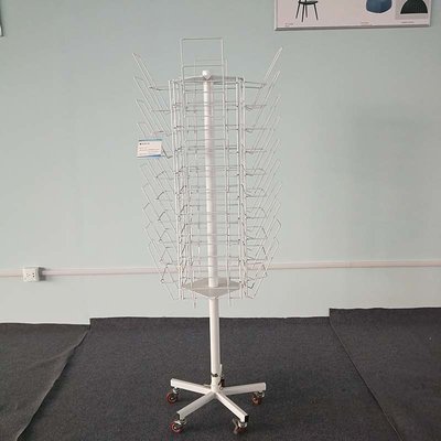 Newspaper / Magazine Shelf Display Rack Wire Metal With Wheels