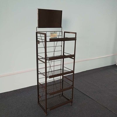Newspaper Shelf Display Rack L*W*H 458*397*1415 Size ISO9001 2000 Certification