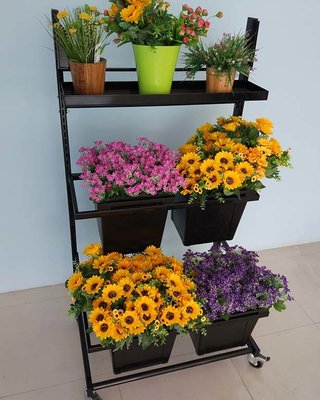 Movable Flower Display Rack / Floral Display Stands In Home Garden