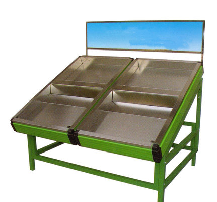 Multi Layer Fruit And Vegetable Display Stand Metal And Wooden Customer Size
