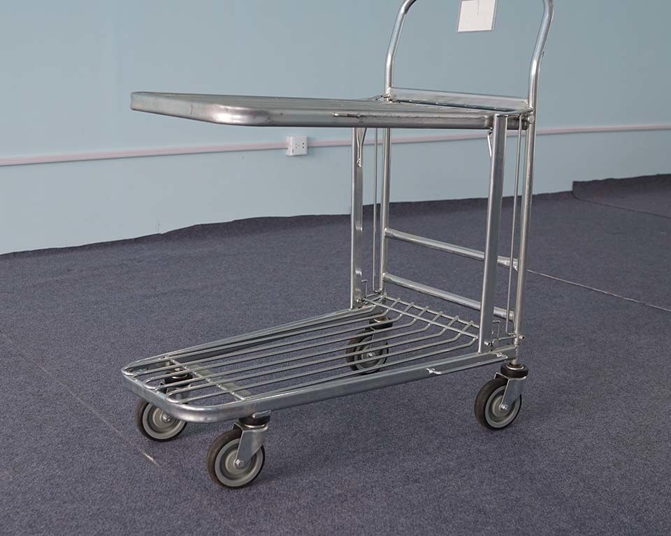 Warehouse Four Wheel Shopping Trolley Metallic Q235 ISO9001 Certification