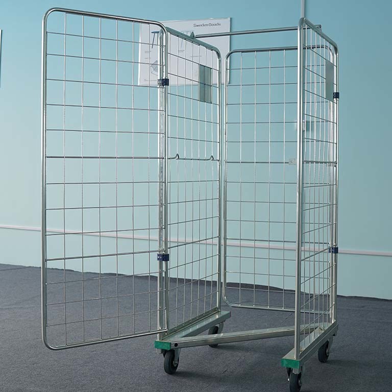 Heavy Duty Logistics Trolley / Mesh Storage Trolley To Delivery Goods