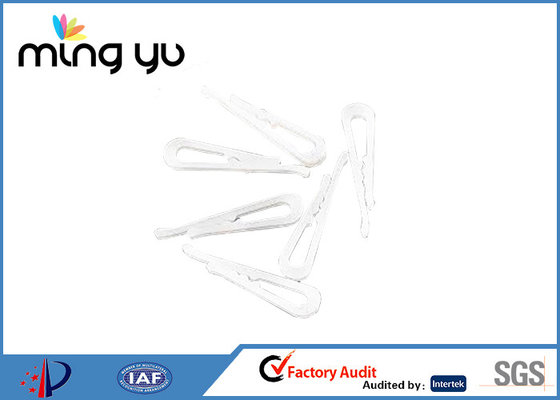 Plastic clips 3.8mm length white color square package transparent clothes PS