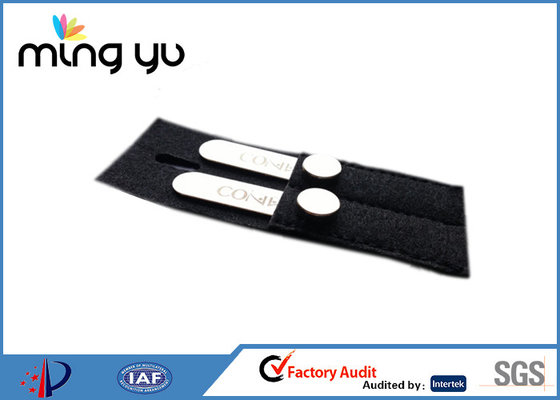 Shirt 2.5" Metal Collar Stays With Magnets Plated Surface Black Pouch Packaged