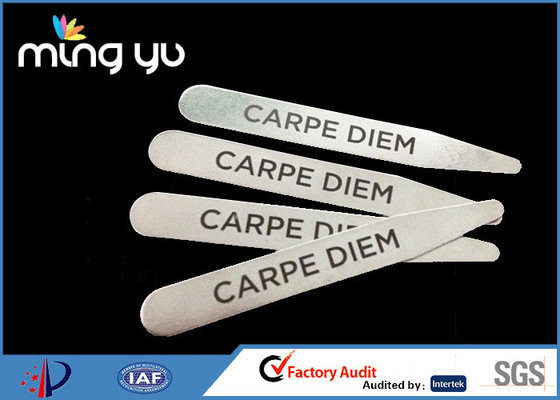 Metal Shirt Collar Stays Silver Laser Logo Printed 2.25'' / 2.75'' / 3''